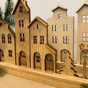 Set of Wooden Houses, Christmas Decorations, Room Decoration - Etsy