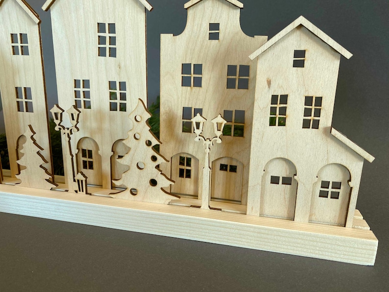 Big Set of Wooden Houses, Christmas Decorations, Room Decoration ...