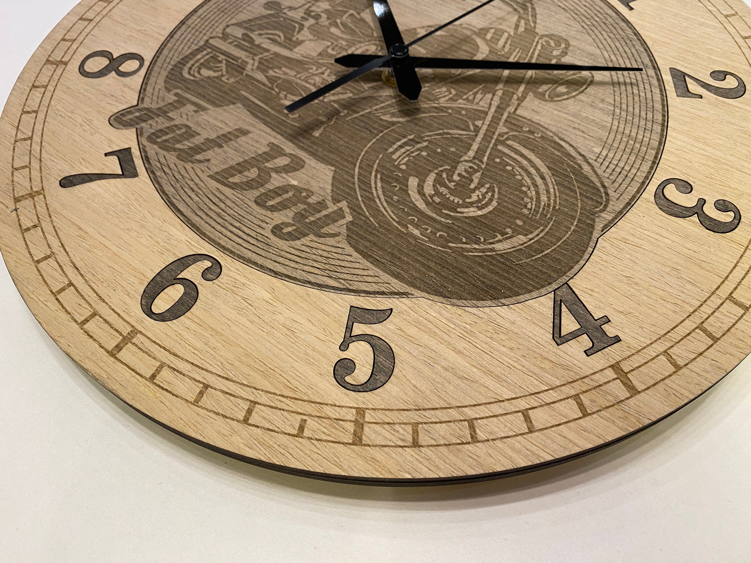 Clock Harley Davidson Fat Boy, Wooden Wall Clock, Round Wall Clock ...