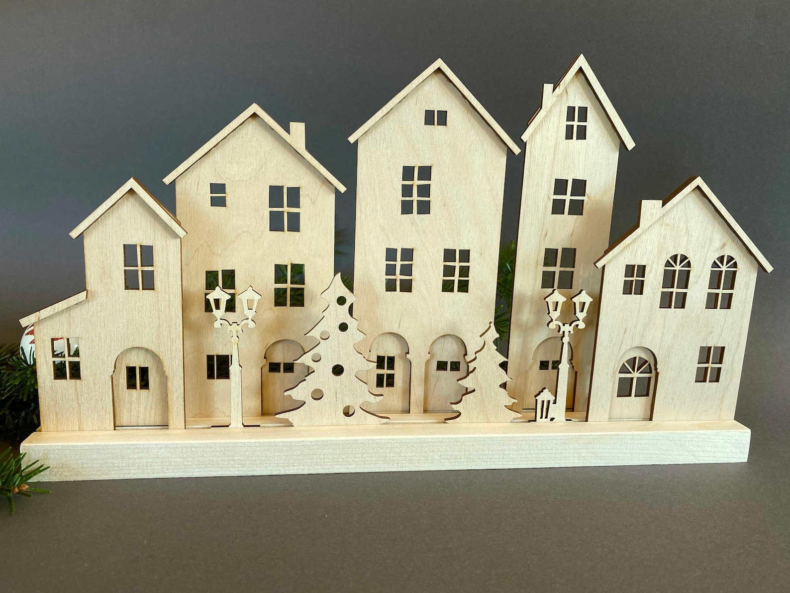 Big Set of Wooden Houses, Christmas Decorations, Room Decoration ...