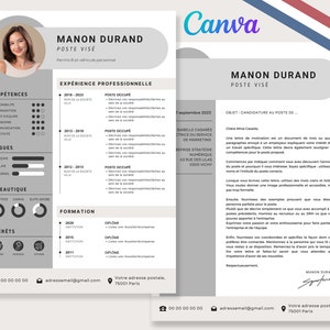 Canva - French France CV and Cover Letter Template, Original, Modern ...