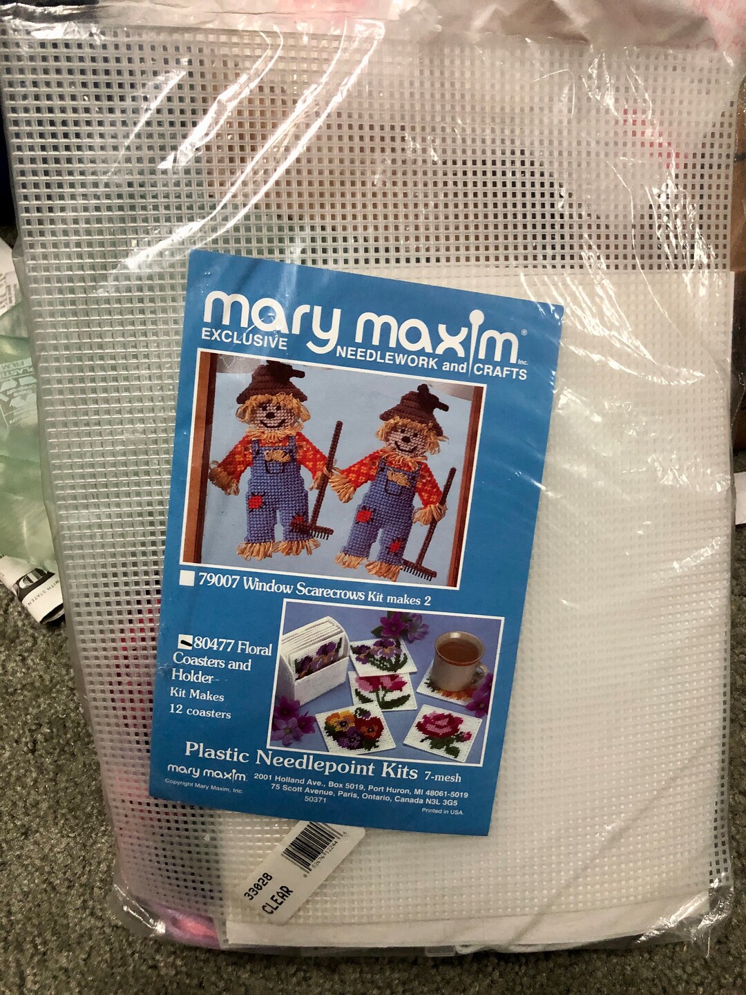 Mary Maxim Plastic Needlepoint Floral Coasters and Holder Mesh Kit - Etsy