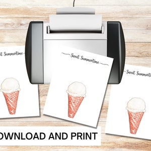 Summer Handprint Art, Ice Cream Cone Handprint Craft, Printable Summer ...