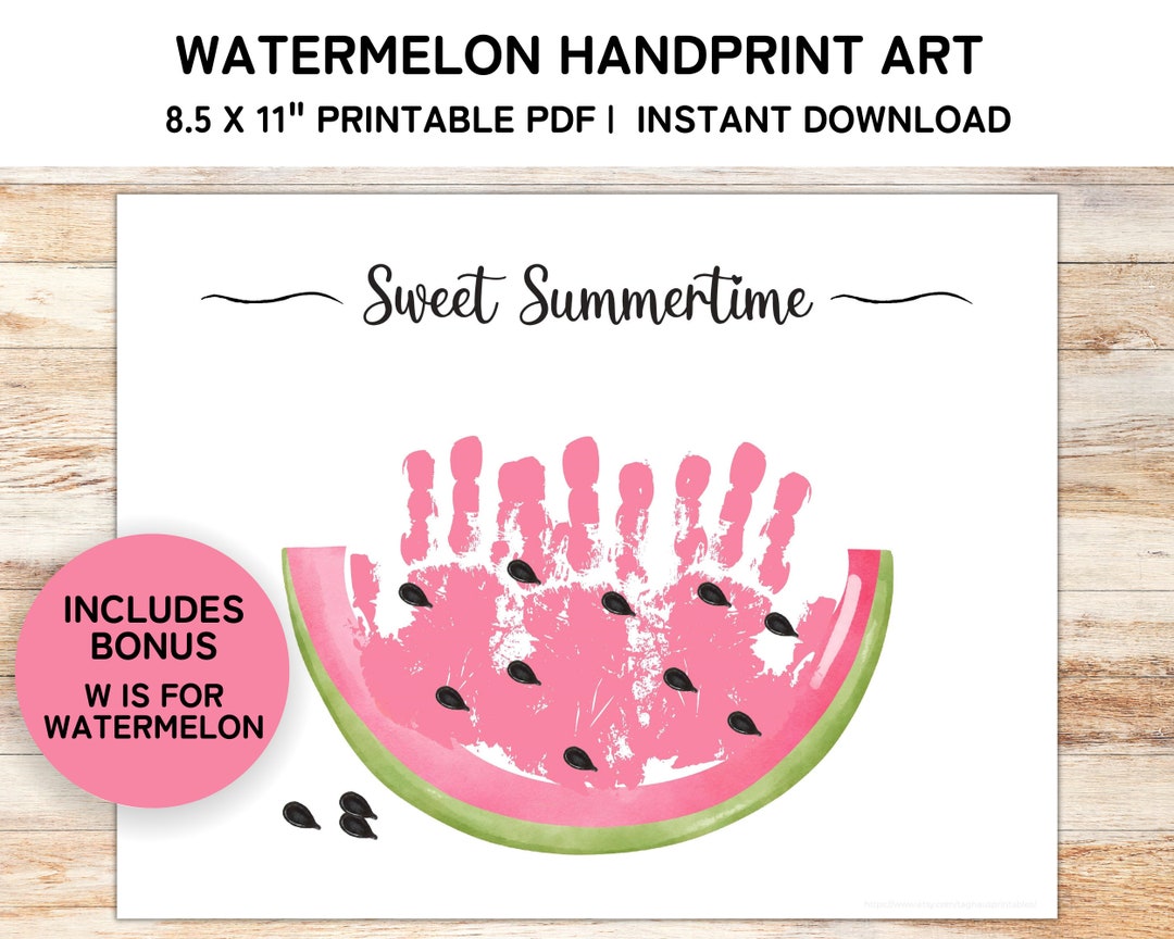 Summer Handprint Art Watermelon Handprint Art Printable - Etsy