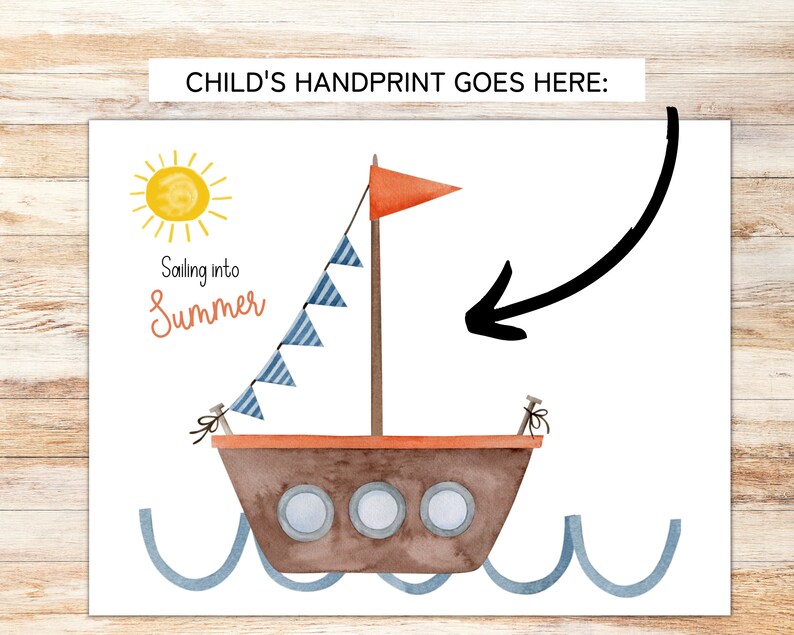 Summer Handprint Art, Handprint Craft, Printable Summer Keepsake, Kids ...