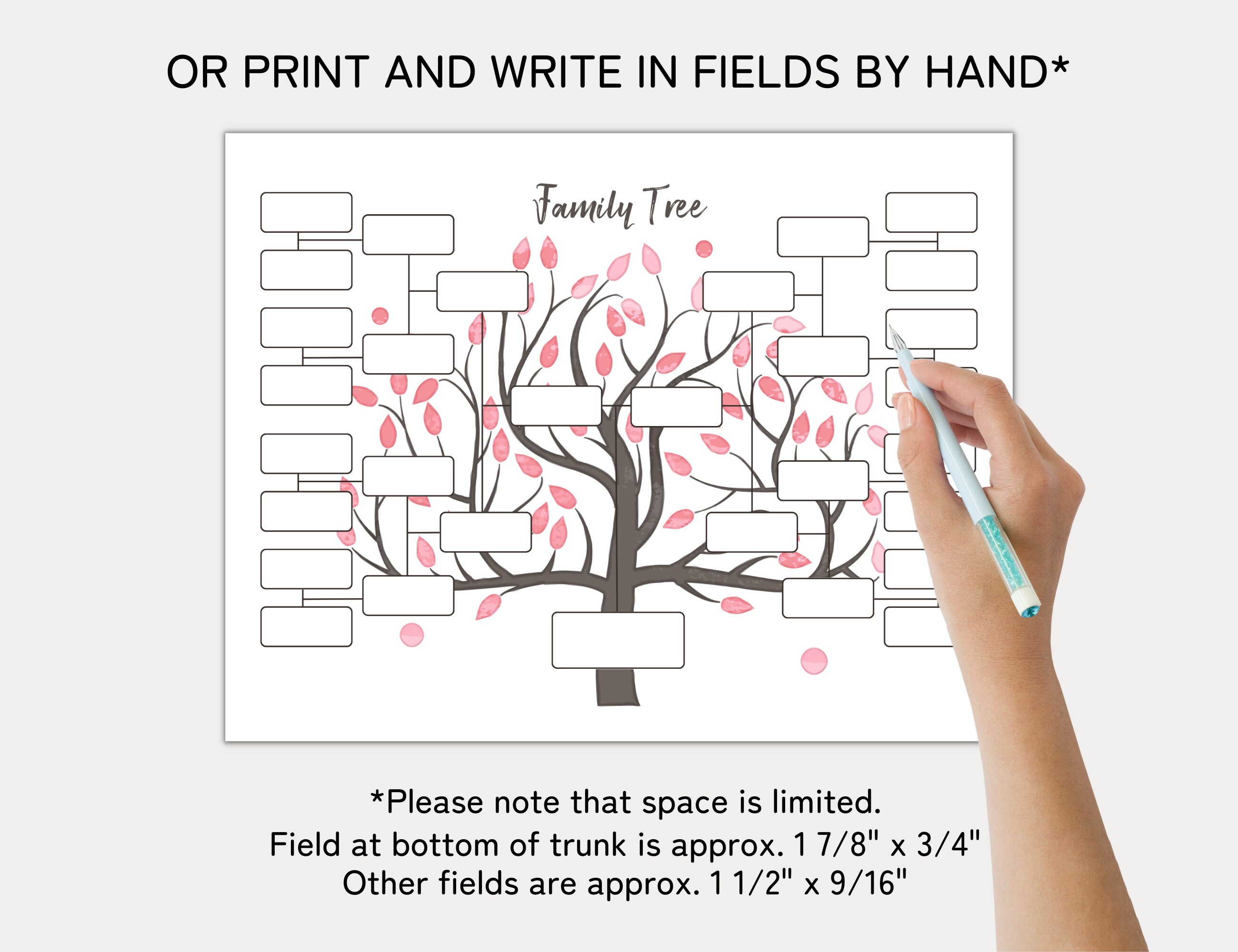 Family Tree Template 5 Generation, Family Tree Chart, Printable for ...