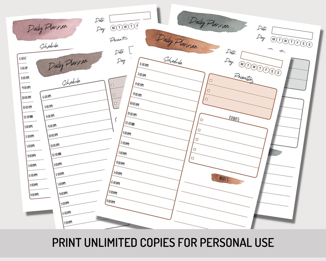 Daily Planner and AM/PM Journal Printable Daily to Do List | Etsy