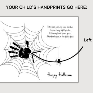 Halloween Handprint Art, Fall Handprint Craft, Spider Halloween Poem ...
