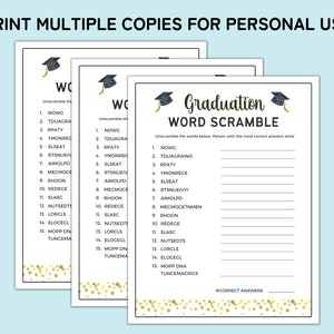 Graduation Word Scramble Game, Graduation 2023, Graduation Printable ...