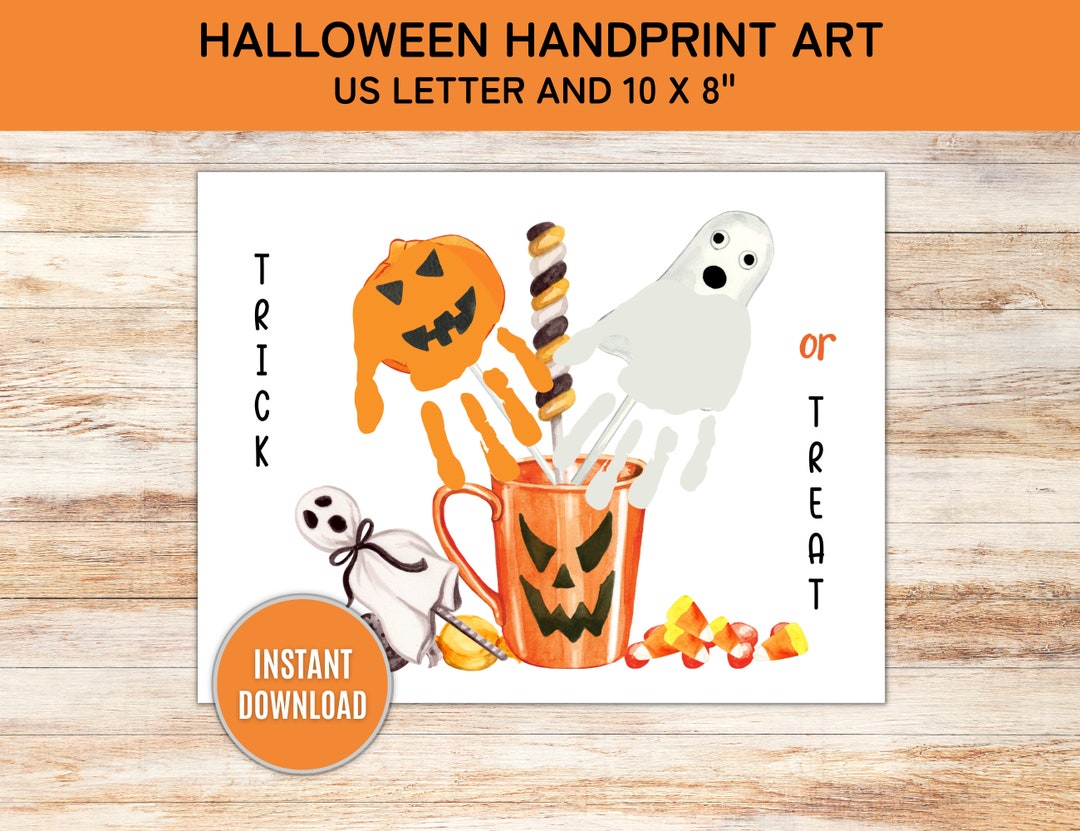 Halloween Handprint Art, Fall Handprint Craft, Toddler Handprint Art ...