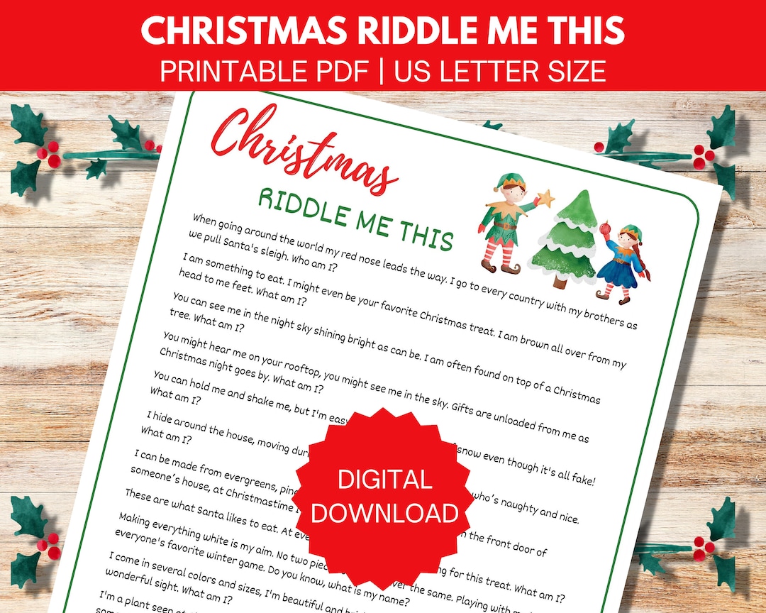 Christmas Riddle Me This, Christmas Party Game, Christmas Trivia Game ...