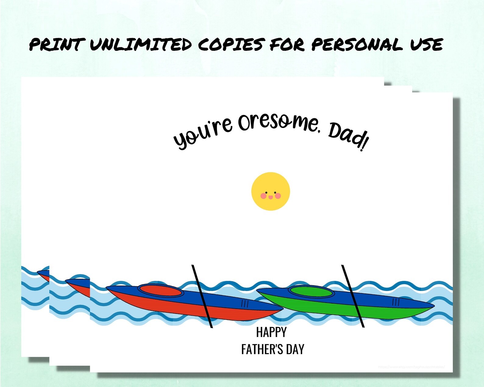 Father's Day Thumbprint Craft, Printable Kid's Card, PDF, Keepsake Gift ...