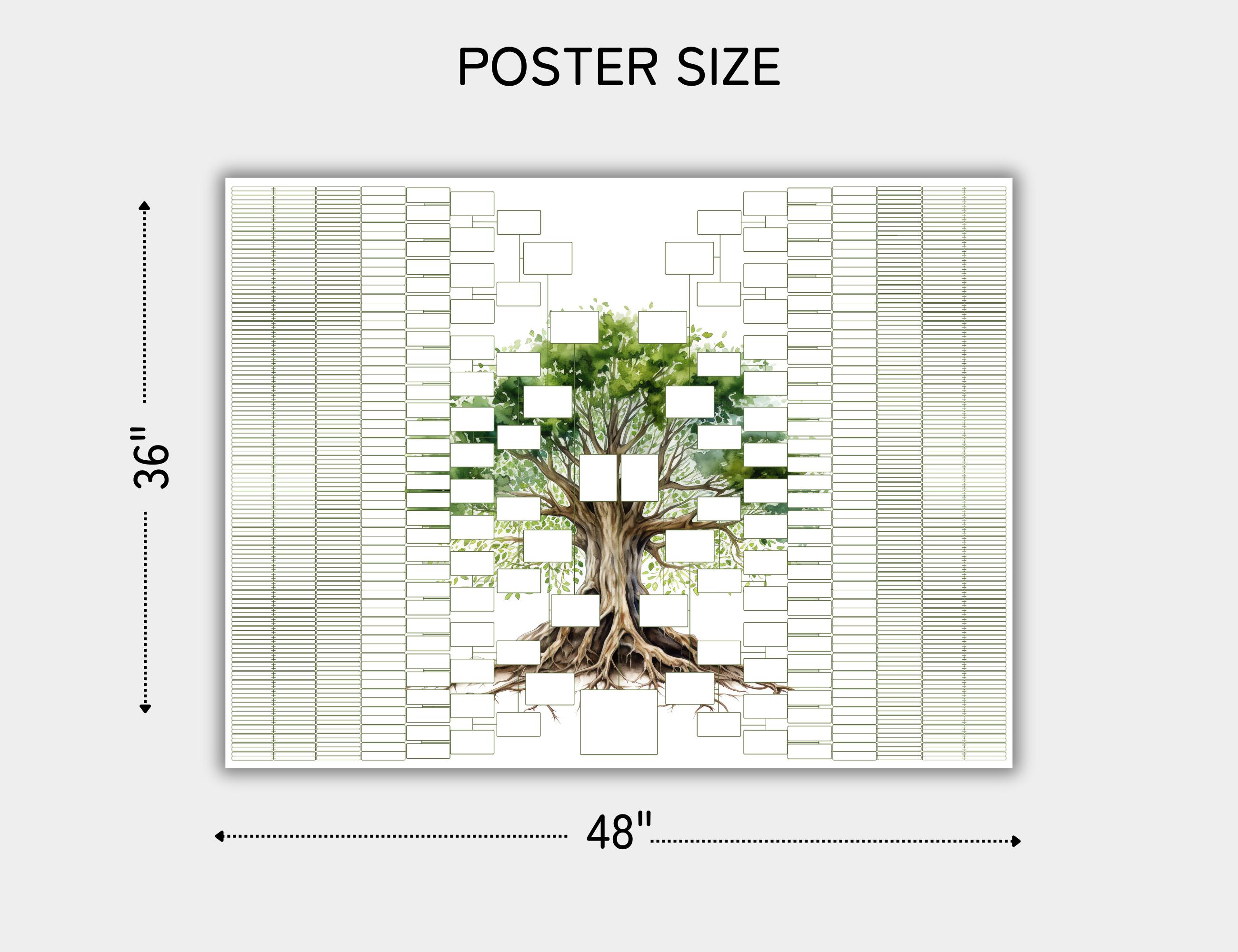 Family Tree Template 10 Generation, Family Tree Chart, Family Reunion ...