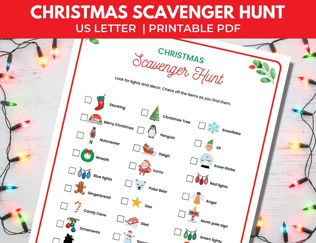 Christmas Lights Scavenger Hunt for Kids, Teens and Adults, Fun ...