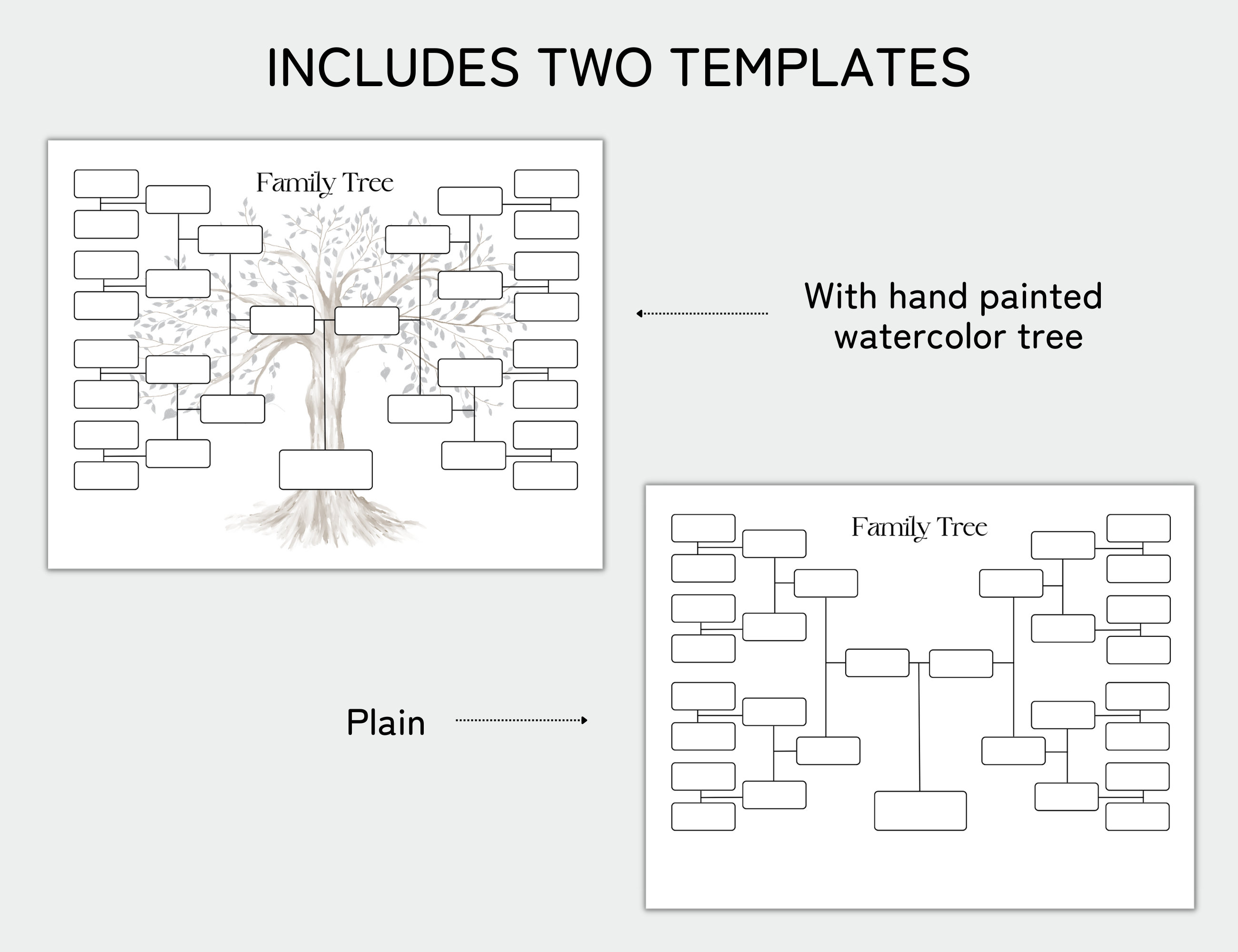 Family Tree Template 5 Generation Family Tree Chart - Etsy