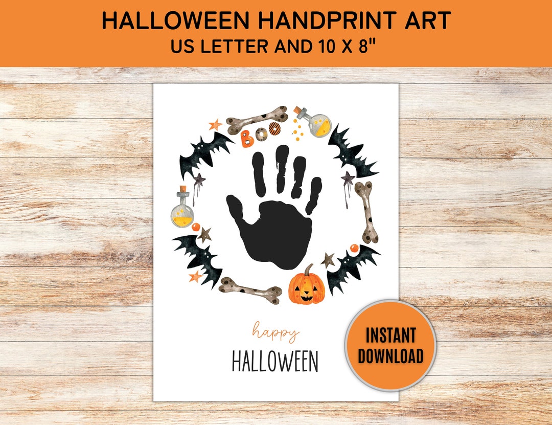 Halloween Handprint Art, Fall Handprint Craft, Toddler Handprint Art ...