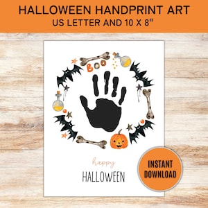 Halloween Handprint Art, Fall Handprint Craft, Toddler Handprint Art ...
