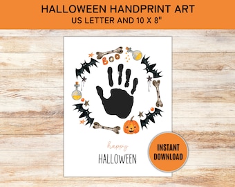 Halloween Handprint Art, Fall Handprint Craft, Toddler Handprint Art ...