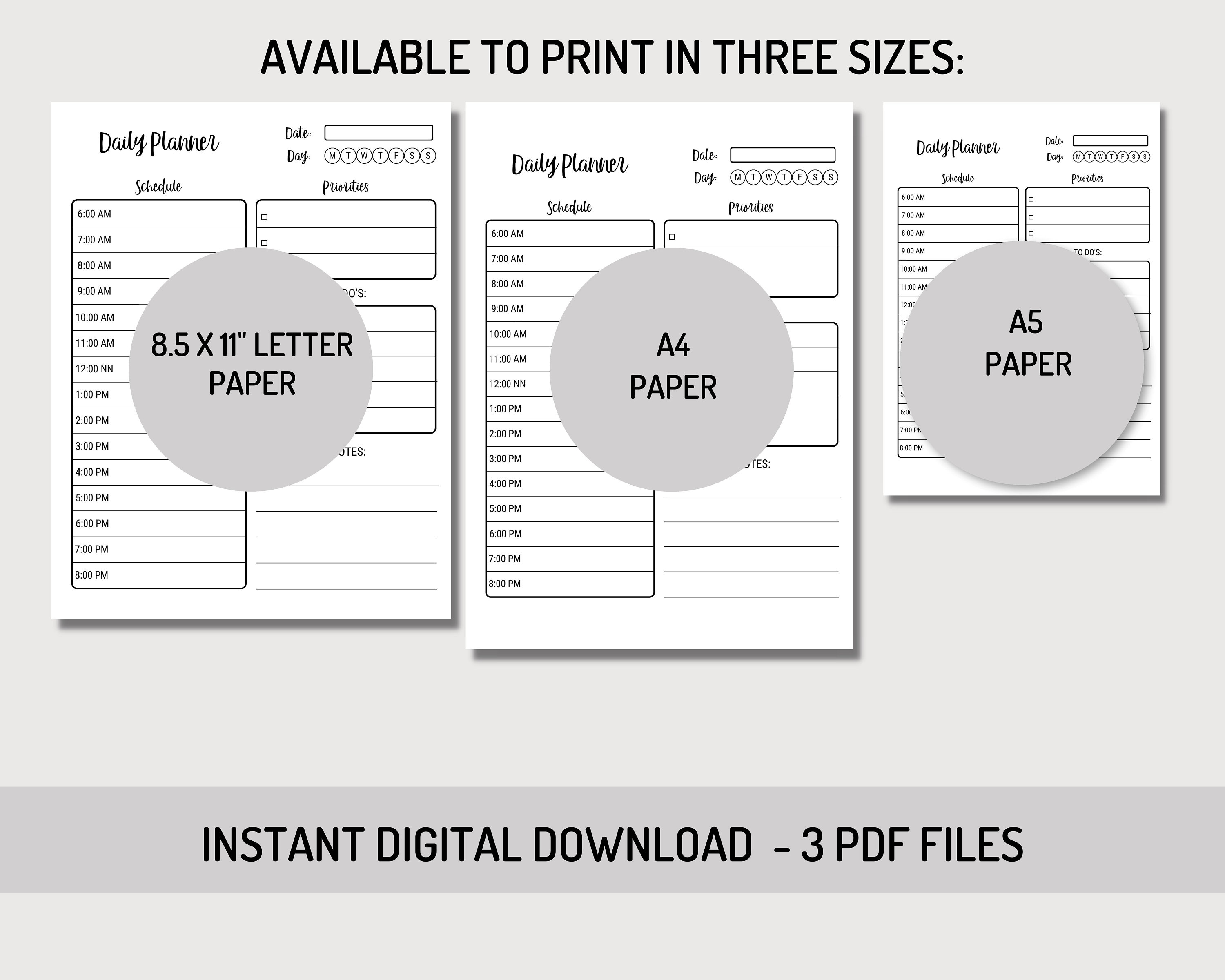 Daily Planner and AM/PM Journal, Printable, Daily to Do List, Daily ...