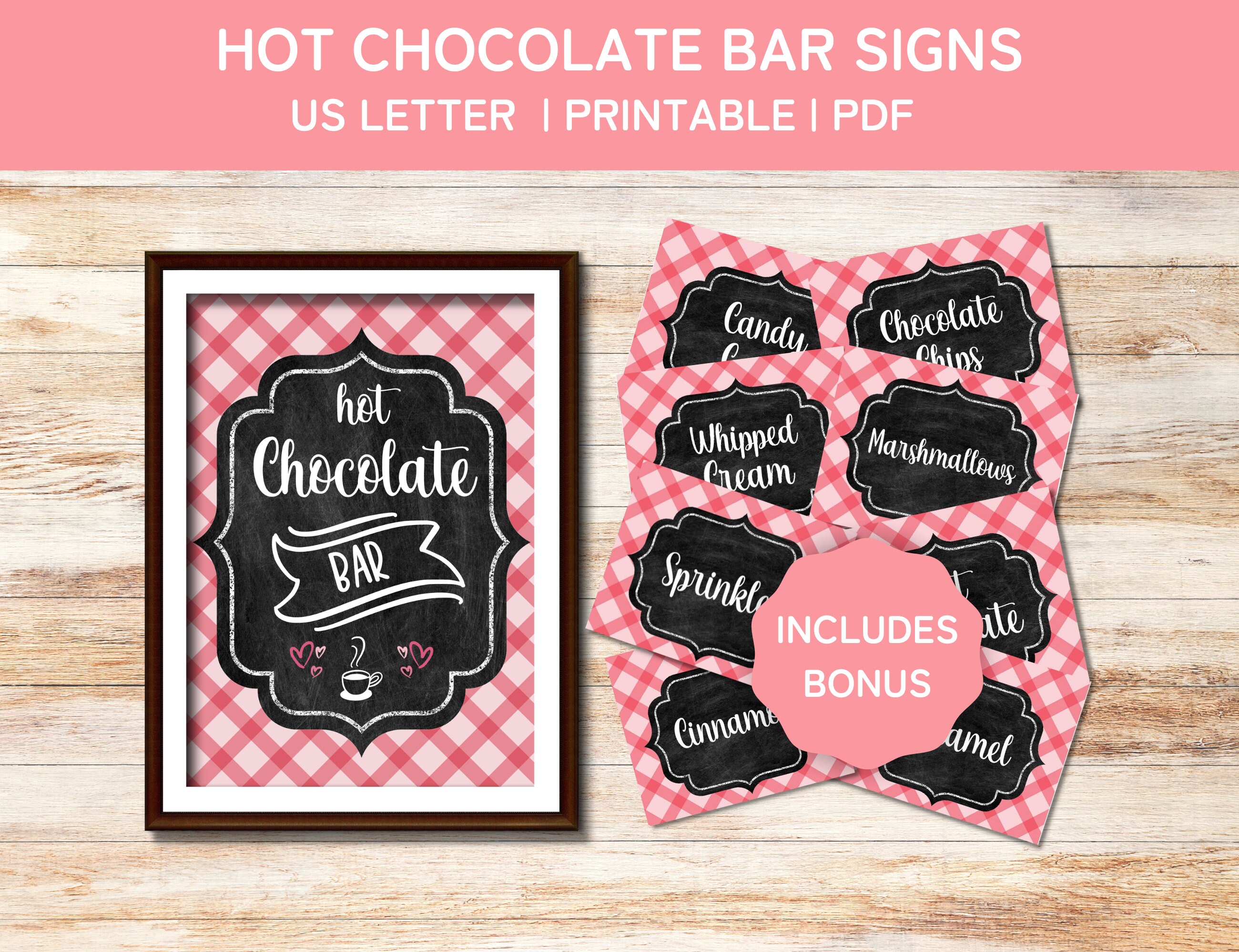 Valentine Hot Chocolate Bar Sign and Labels for Hot Cocoa Bar ...