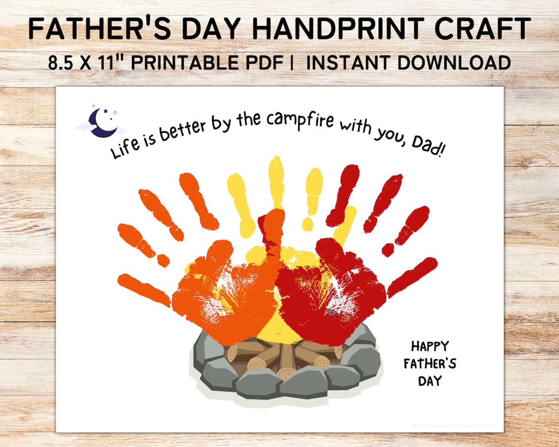 Father's Day Handprint Art Printable Handprint Craft - Etsy