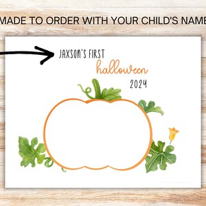 First Halloween Custom Pumpkin Handprint Art, Fall Handprint, Halloween ...