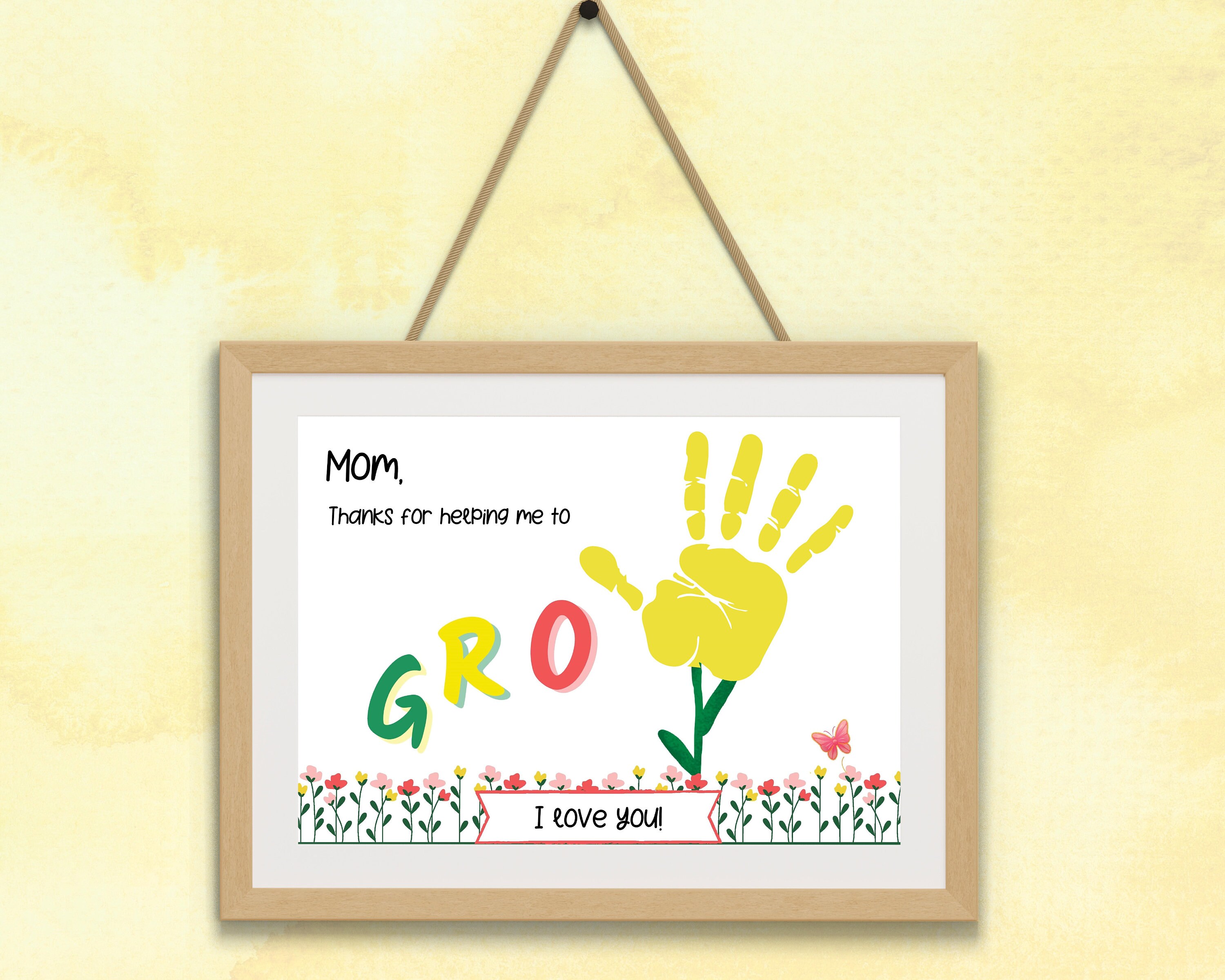 Mother's Day Handprint Craft, Printable Kid's Card, PDF, JPG, Keepsake ...