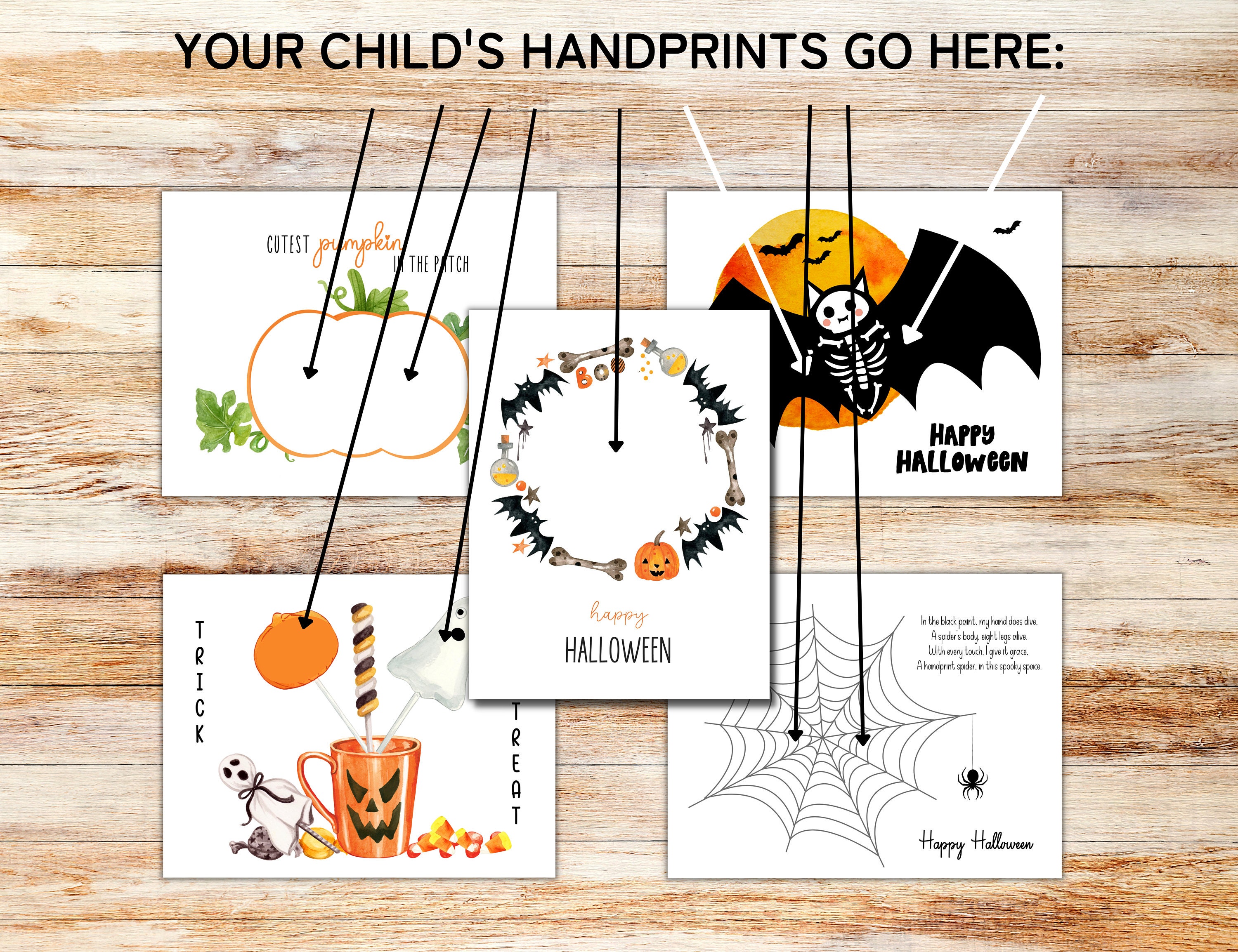 Halloween Handprint Art Bundle, Fall Handprint, Halloween Pumpkin Craft ...