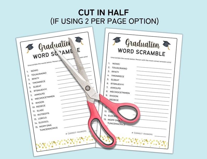 Graduation Word Scramble Game, Graduation 2023, Graduation Printable ...