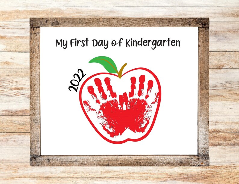 First Day of Kindergarten Handprint Art First Day of School - Etsy