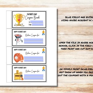 Father's Day Coupon Book, Father's Day Coupons, Dad Coupon Book, Gift ...