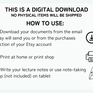Lecture Notes, Note Taking Template, Cornell Notes, Printable Note ...