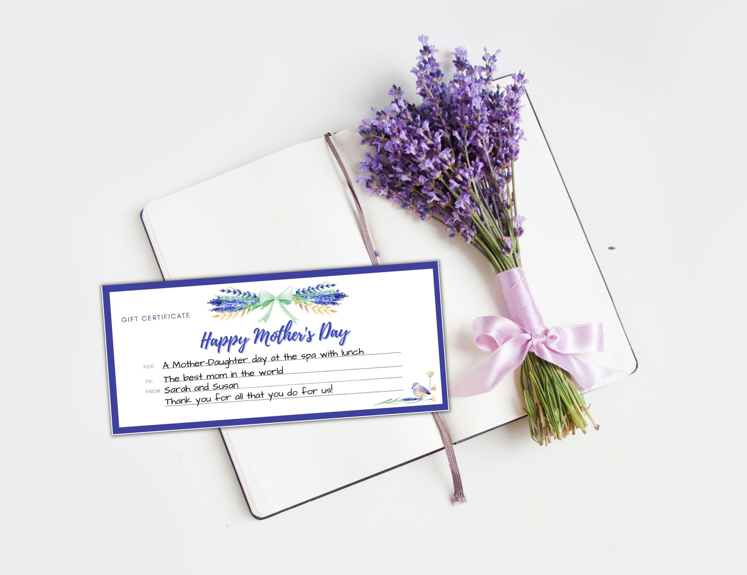 Mother's Day Gift Certificate, Printable Lavender Gift Coupon for Mom ...