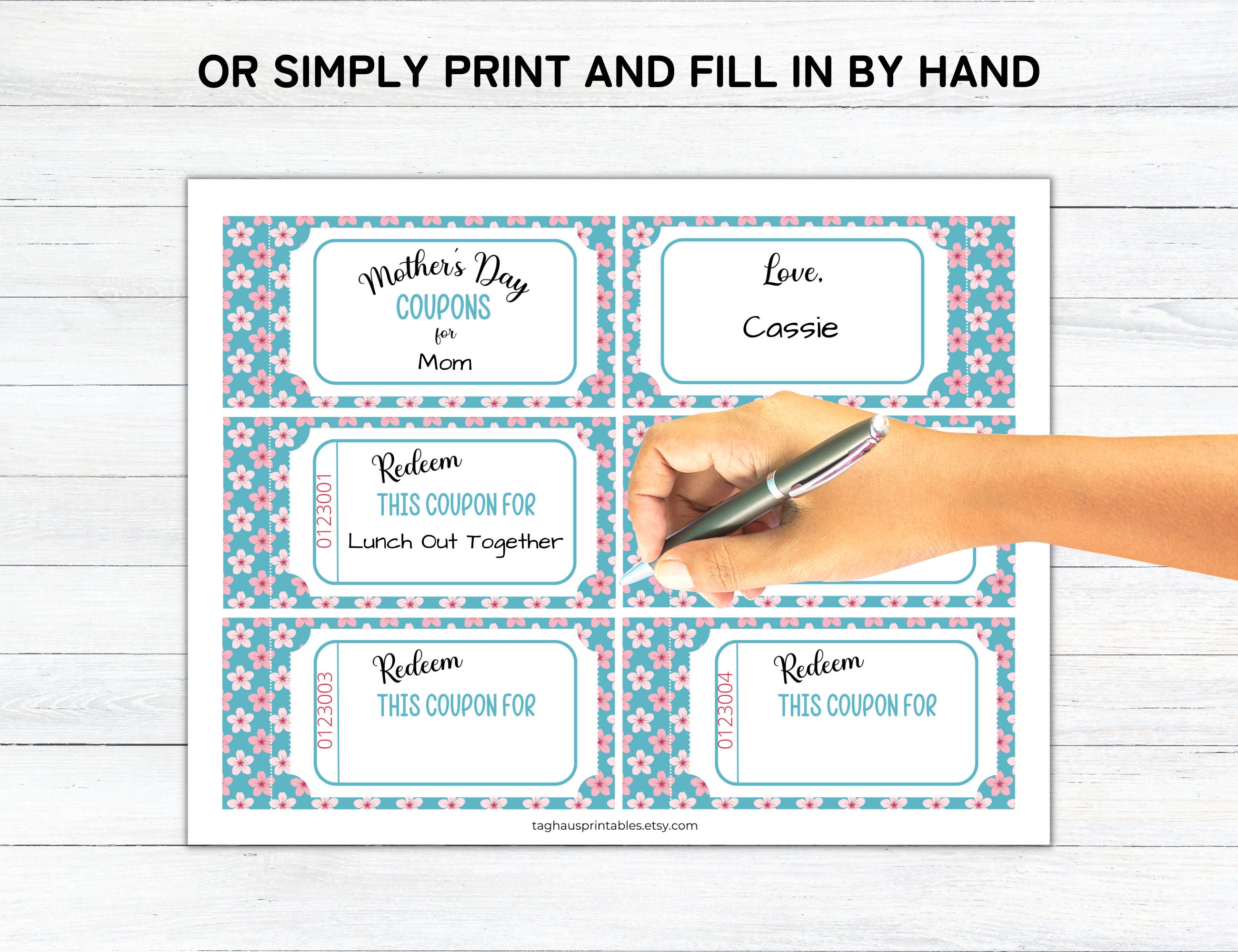 Mother's Day Coupon Book Printable Coupon Book Template - Etsy