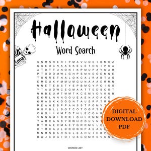 Halloween Word Search, Printable Halloween Game for Kids, Adult ...