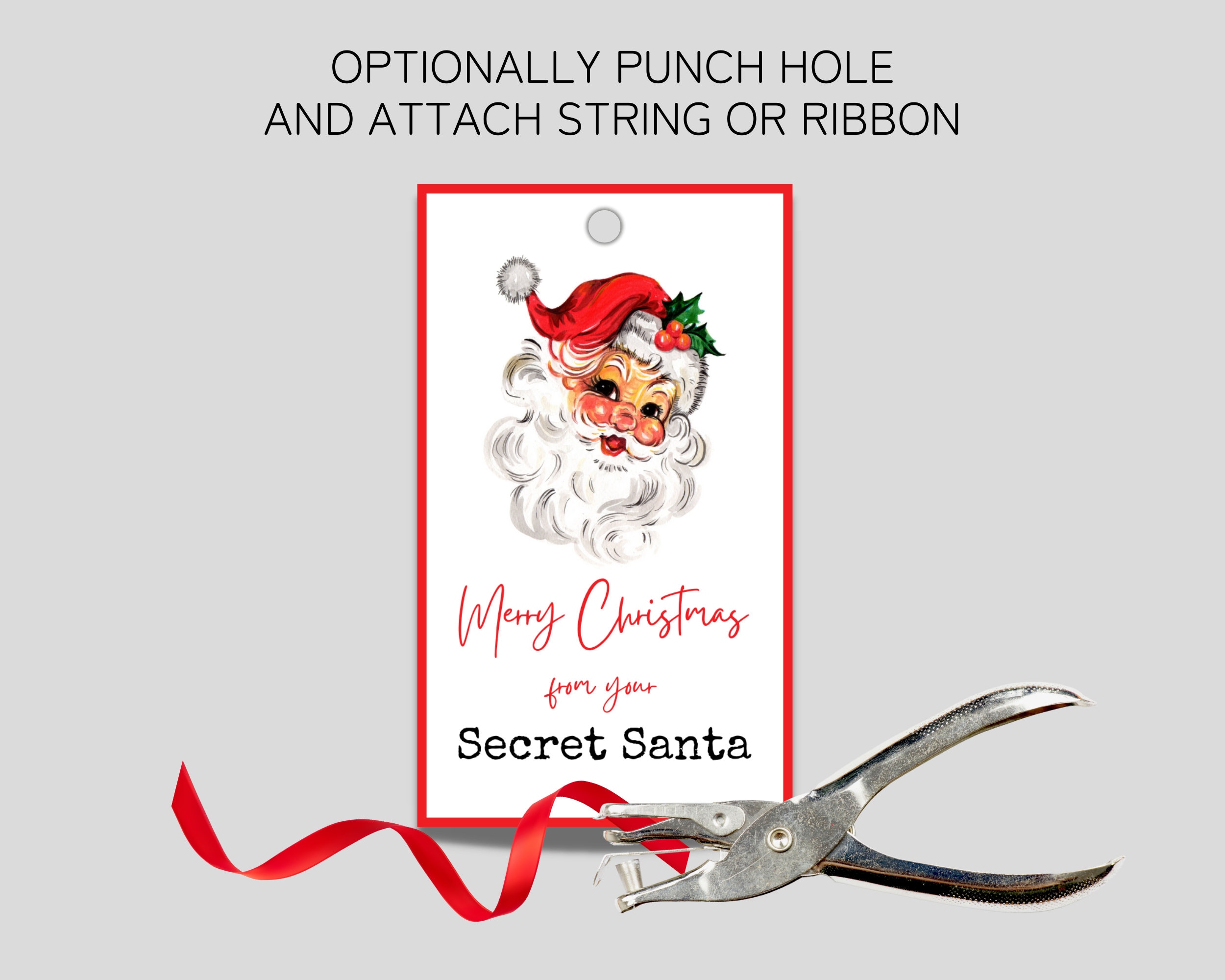 Secret Santa Gift Tags, Printable Secret Santa Gift Exchange, From ...