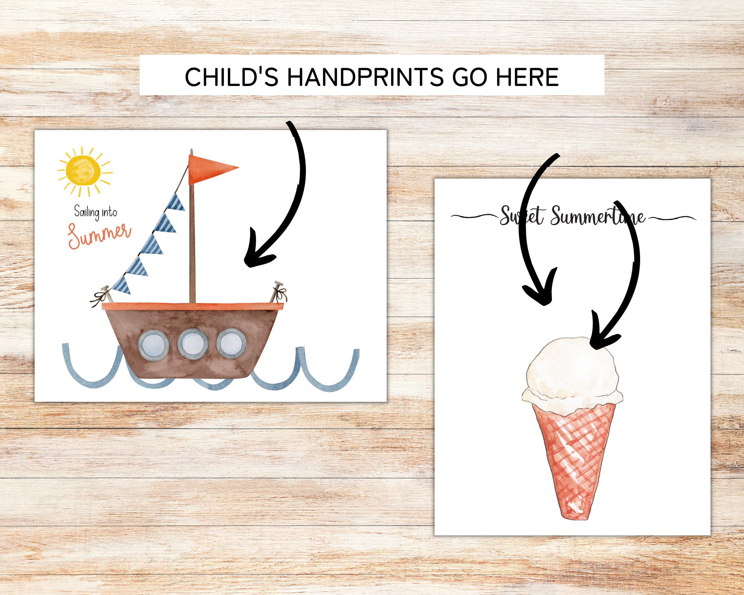 Summer Handprint Art Bundle, Handprint Craft, Fingerprint Art ...