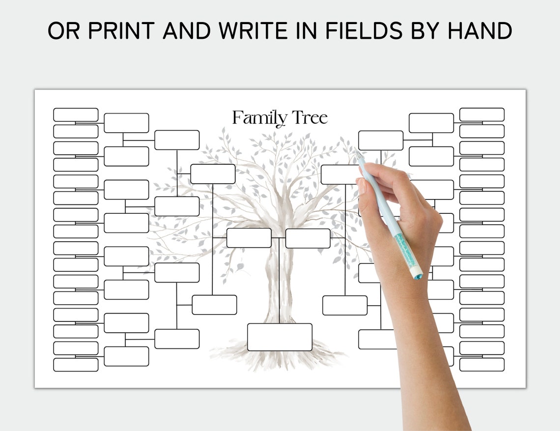 Family Tree Template 6 Generation Family Tree Chart - Etsy Australia