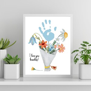Printable Flower Handprint Art, Mother's Day Handprint Craft Gift for ...