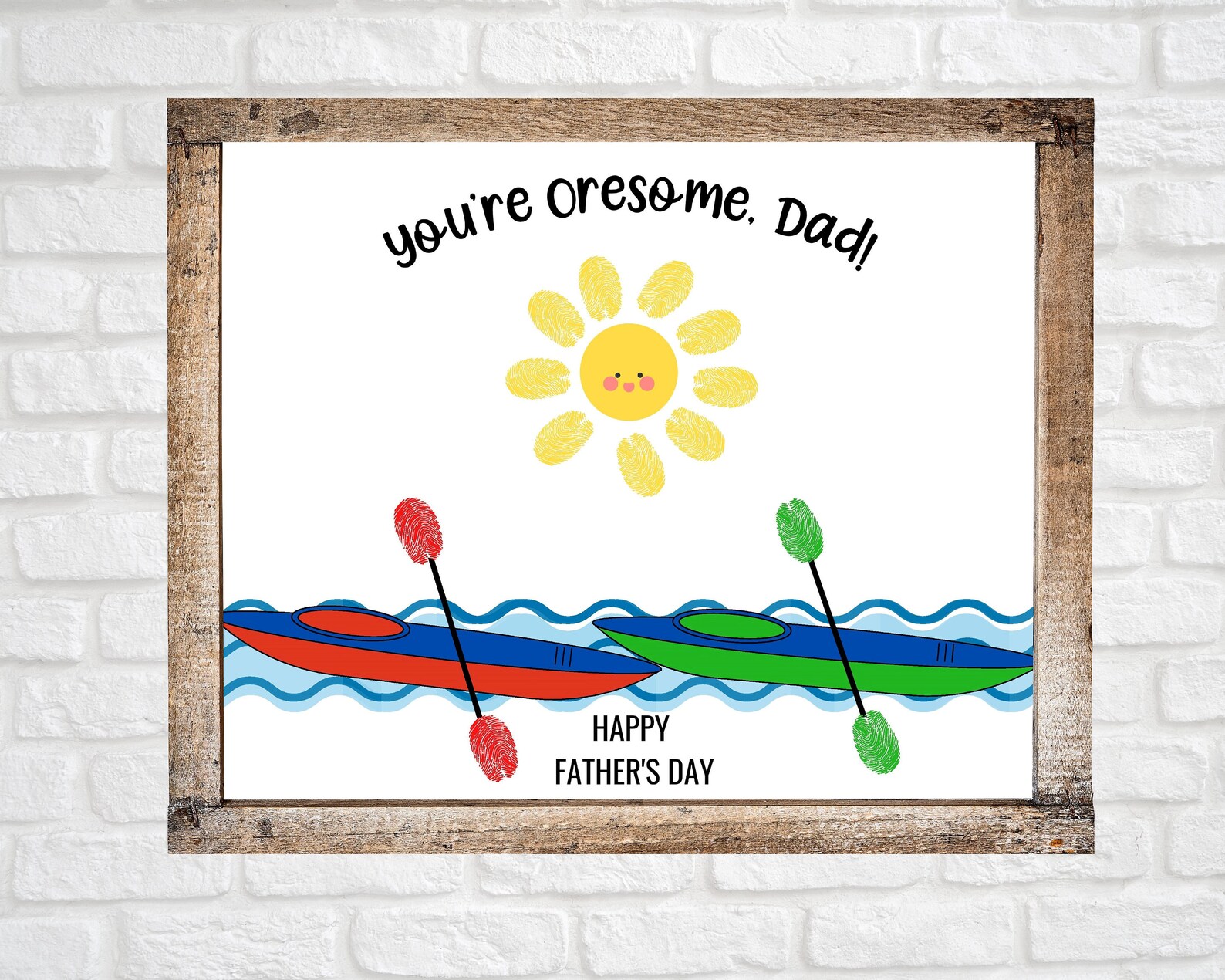 Father's Day Thumbprint Craft, Printable Kid's Card, PDF, Keepsake Gift ...