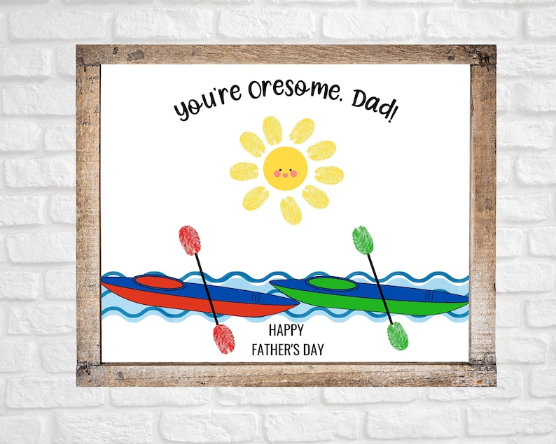 Father's Day Thumbprint Craft Printable Kid's Card | Etsy