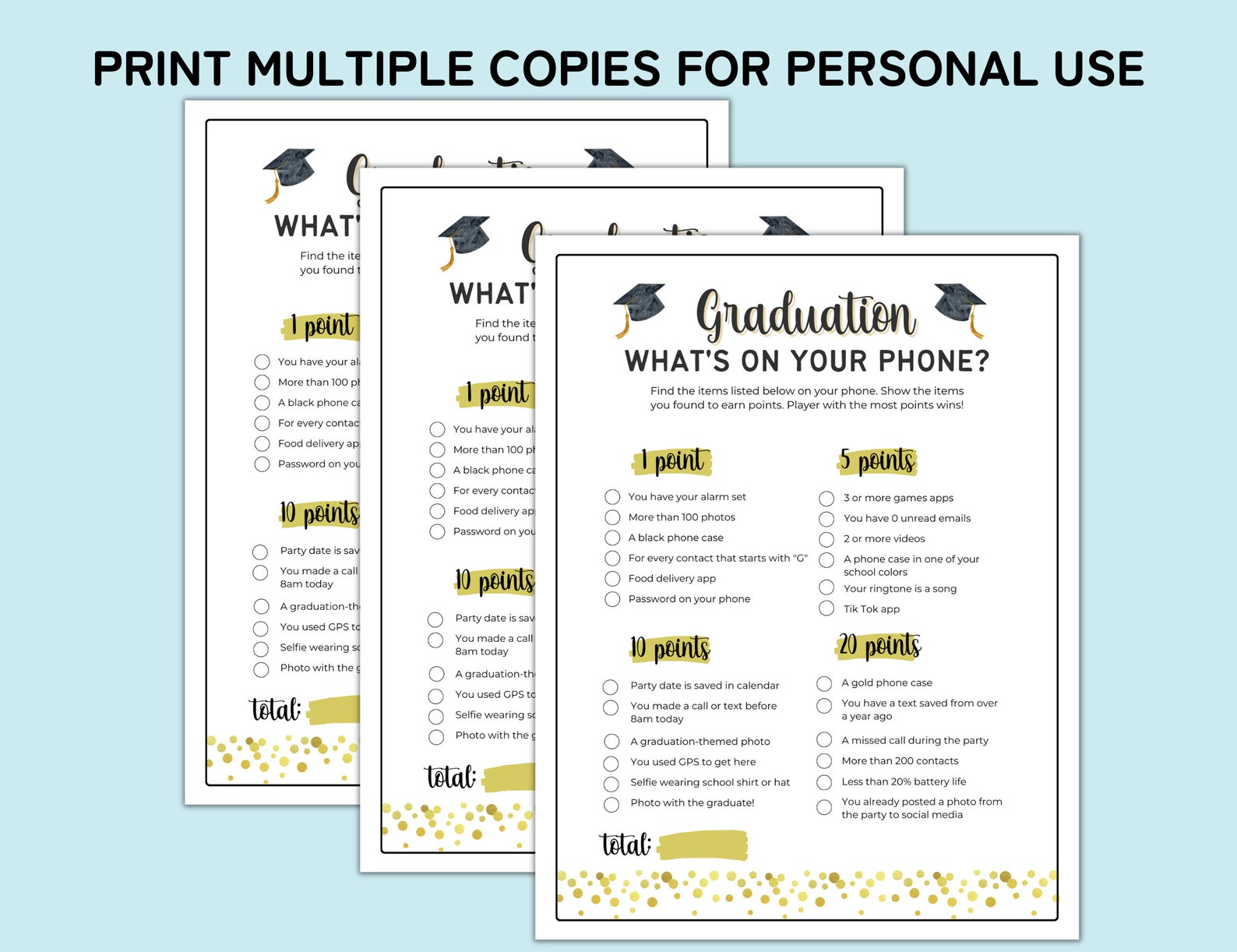 Graduation What's on Your Phone Game, Graduation 2023, Graduation Printable Games, Icebreaker ...