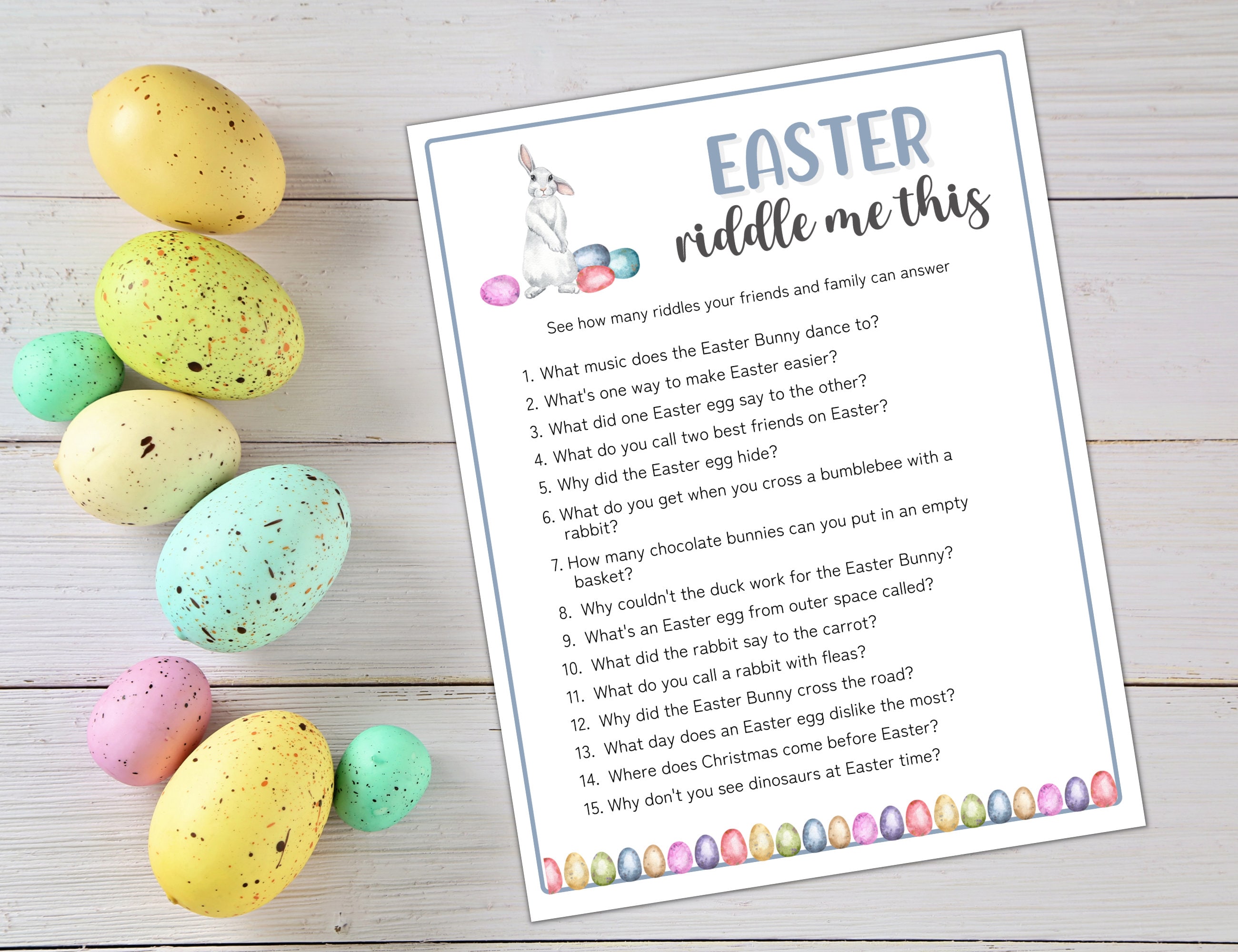 Easter Riddles Game, Printable Easter Party Game for Kids, Riddle Me ...