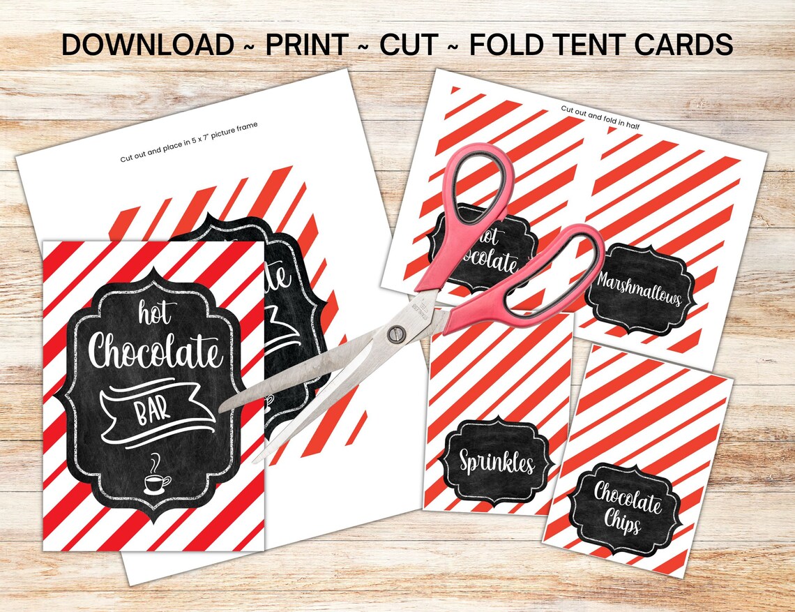 Hot Chocolate Bar Sign and Labels for Hot Cocoa Bar Printable - Etsy