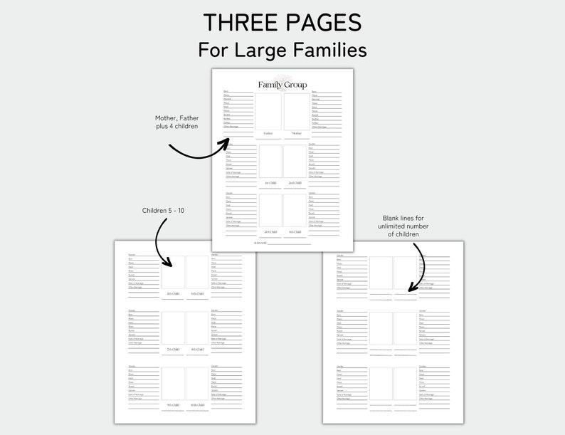 Family Tree Template, Family Tree Chart, Printable for Family Reunion ...