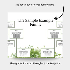 Family Tree Template 10 Generation, Family Tree Chart, Family Reunion ...