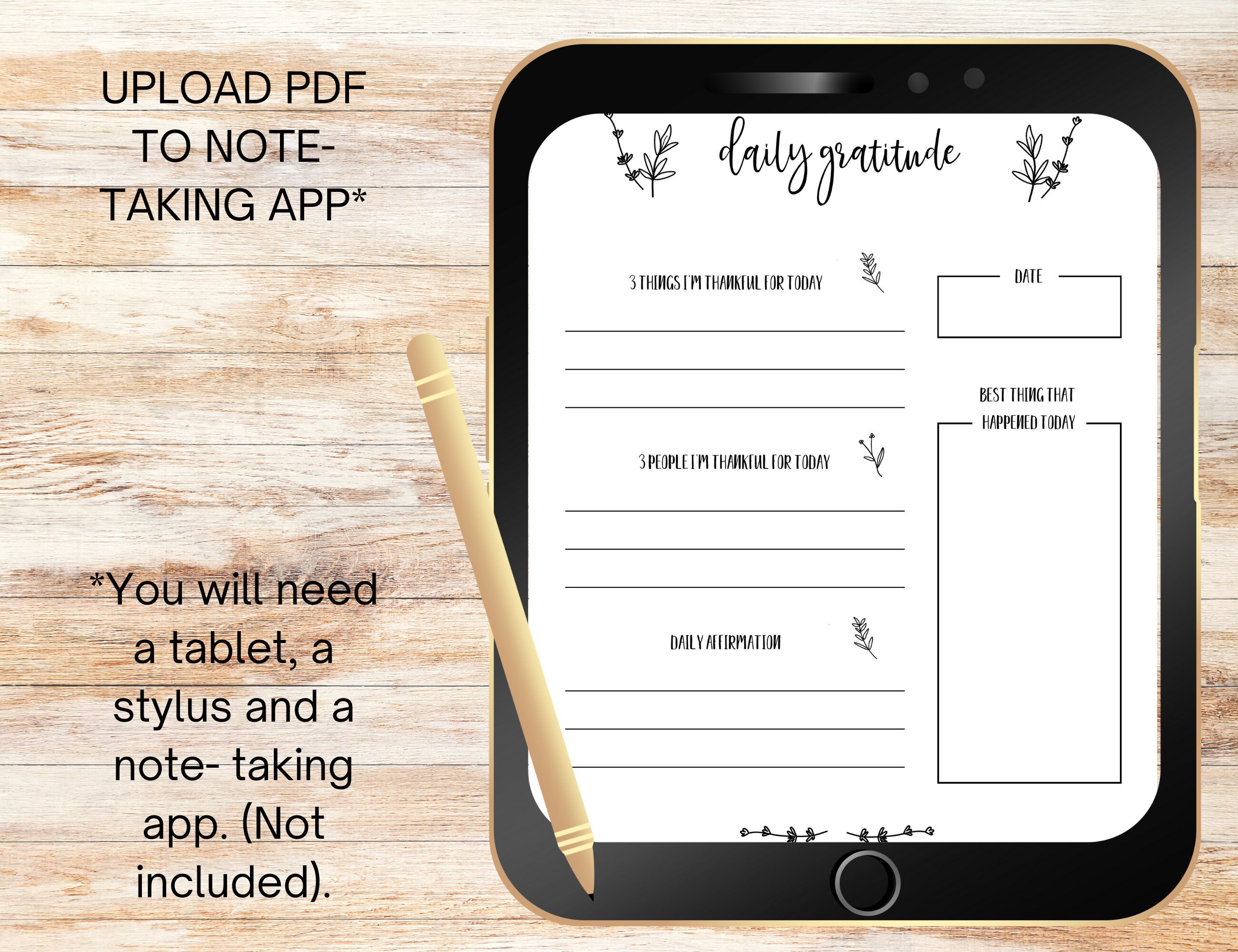 Printable Daily Gratitude Journal, Affirmation Journal, Mindfulness ...