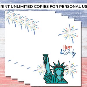 Fourth of July Handprint Art, Printable Summer Keepsake, Statue of ...