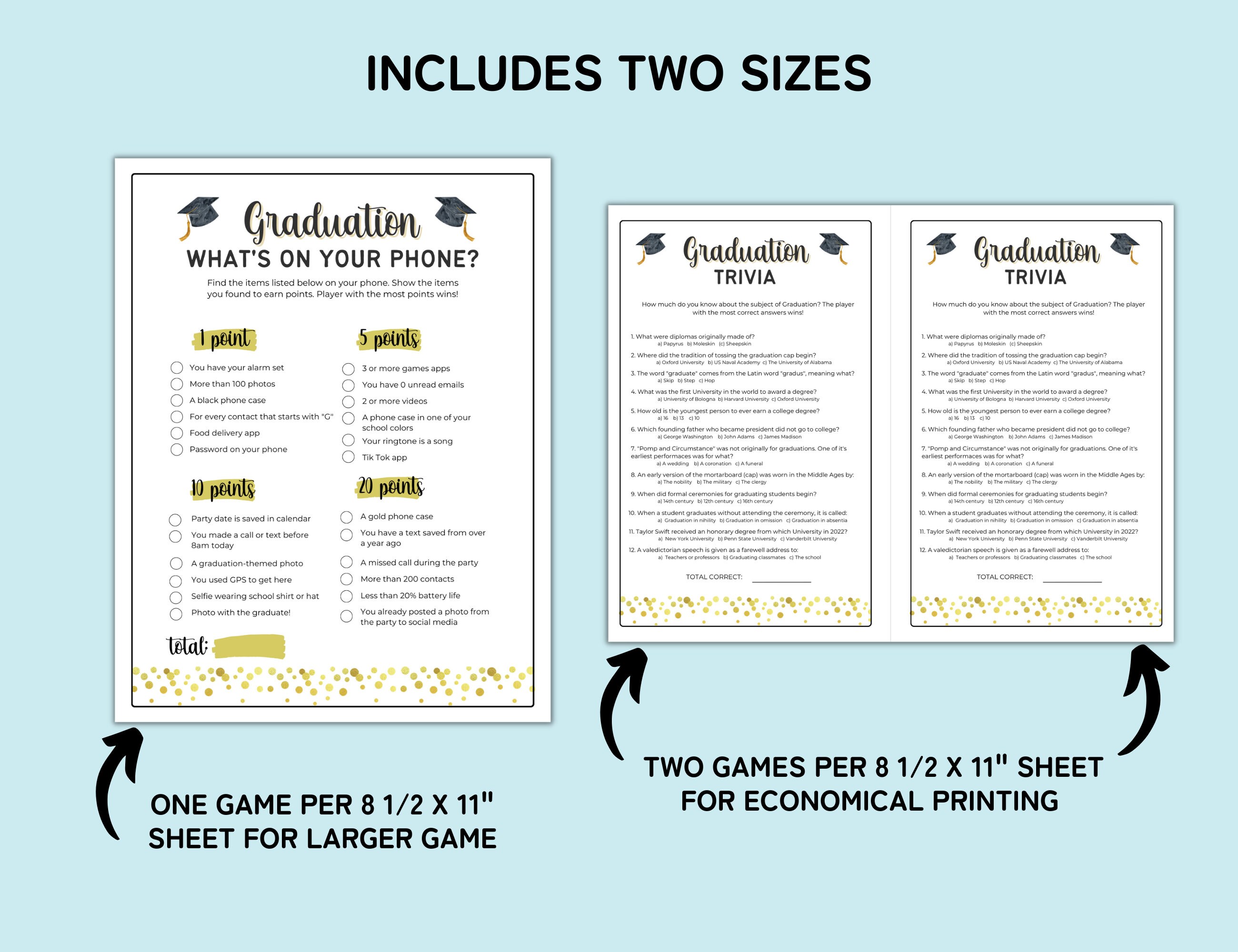 Graduation Game Bundle, Graduation 2024, Graduation Printable Games ...