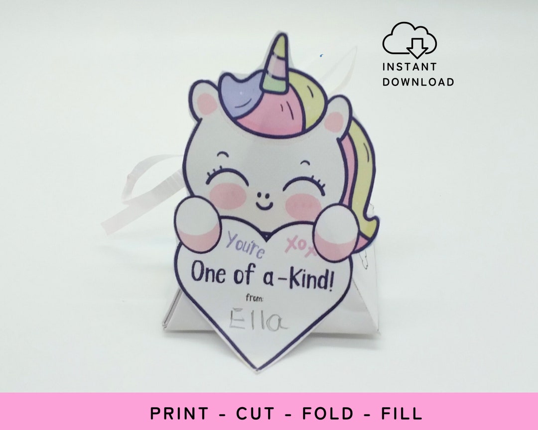 Printable Unicorn Valentine Card, Class Valentines, DIY Valentine Kit ...